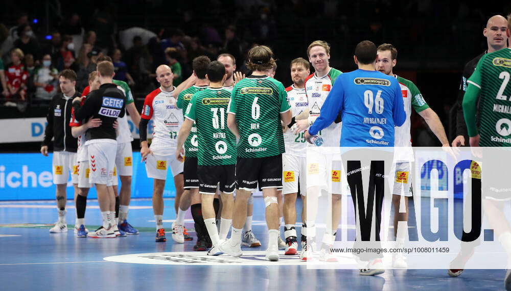 teams after the end of the game congratulations sports handball HBL ...