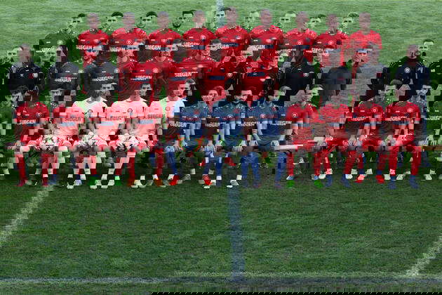 Back row from left Georgios Mavroudis, Marcel Mosch, Leandro Fuenfsinn ...