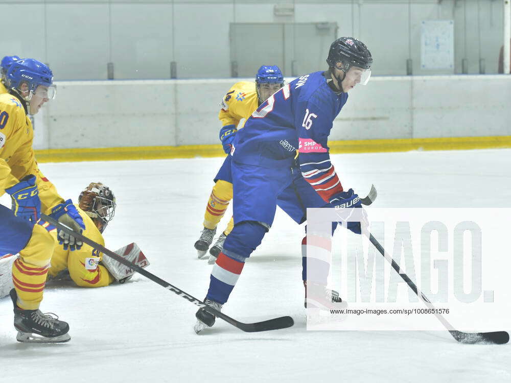 Logan Neilson in the ice hockey match between Great Britain U20 and ...