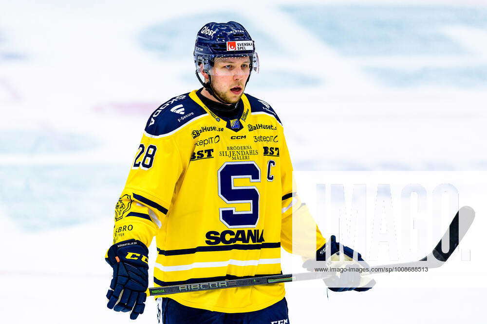 211215 Södertäljes Emil Alba during the ice hockey match in the ...