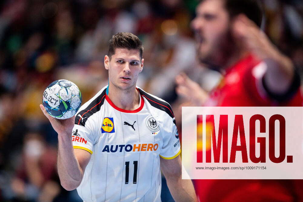 220116 Sebastian Heymann of Germany during the 2022 EHF European ...
