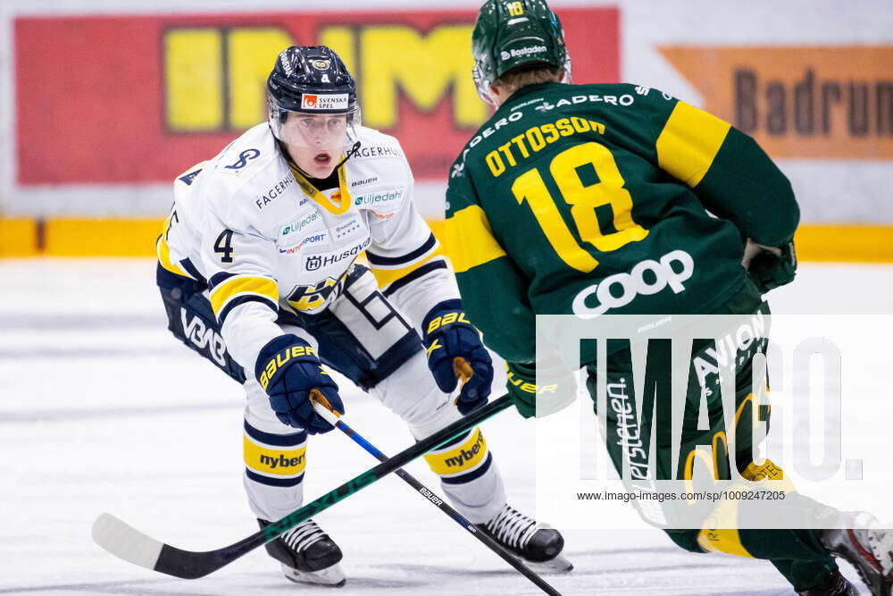 220119 HV71 s Emil Andrae during the ice hockey match in the ...