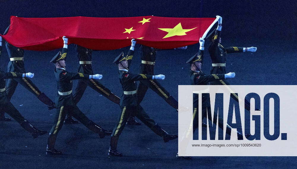 February 4, 2022, Beijing, Hebei, China: Military with Chinese flag ...