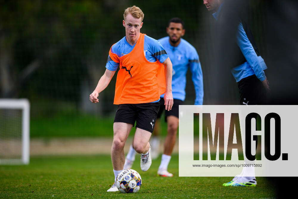 220210 David Edvardsson during a football training with Malmö FF on 10 ...