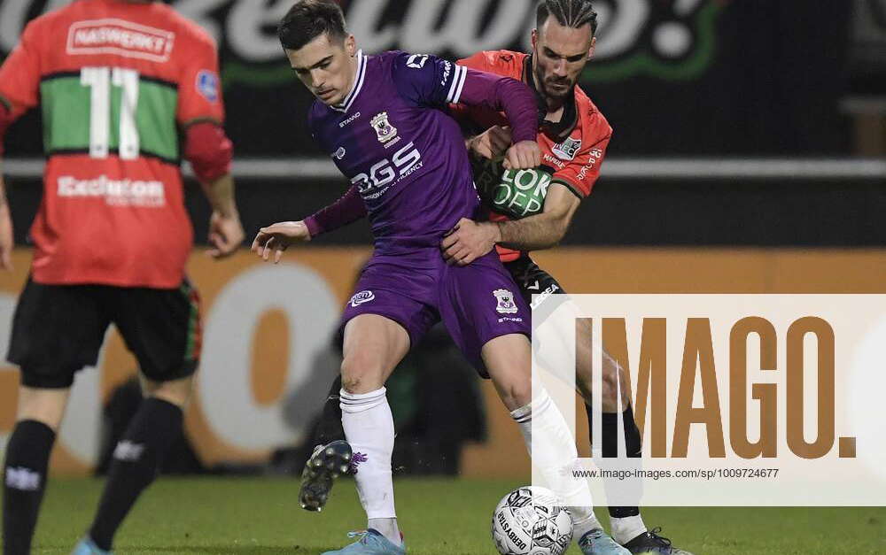 NIJMEGEN lr Inigo Cordoba of Go Ahead Eagles, Ivan Marquez of NEC ...
