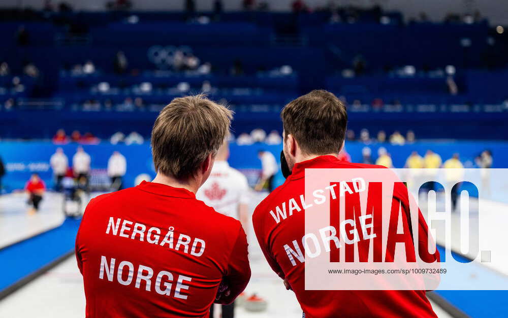 220210 Tommy Nergard and Steffen Walstad of Norway in a men s curling ...