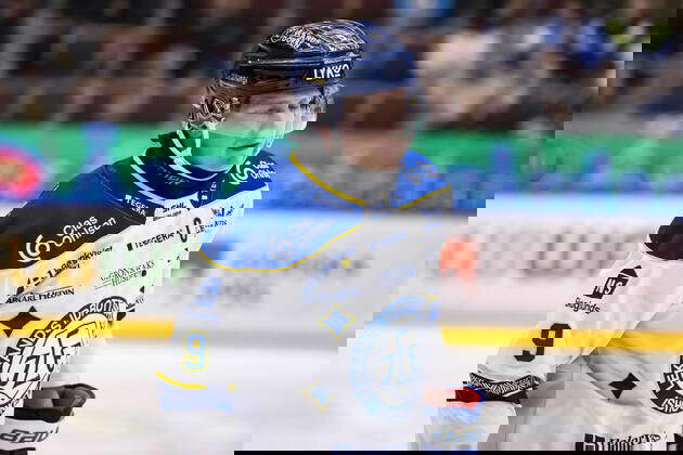 Leksands Patrik Zackrisson during the ice hockey match in the SHL ...