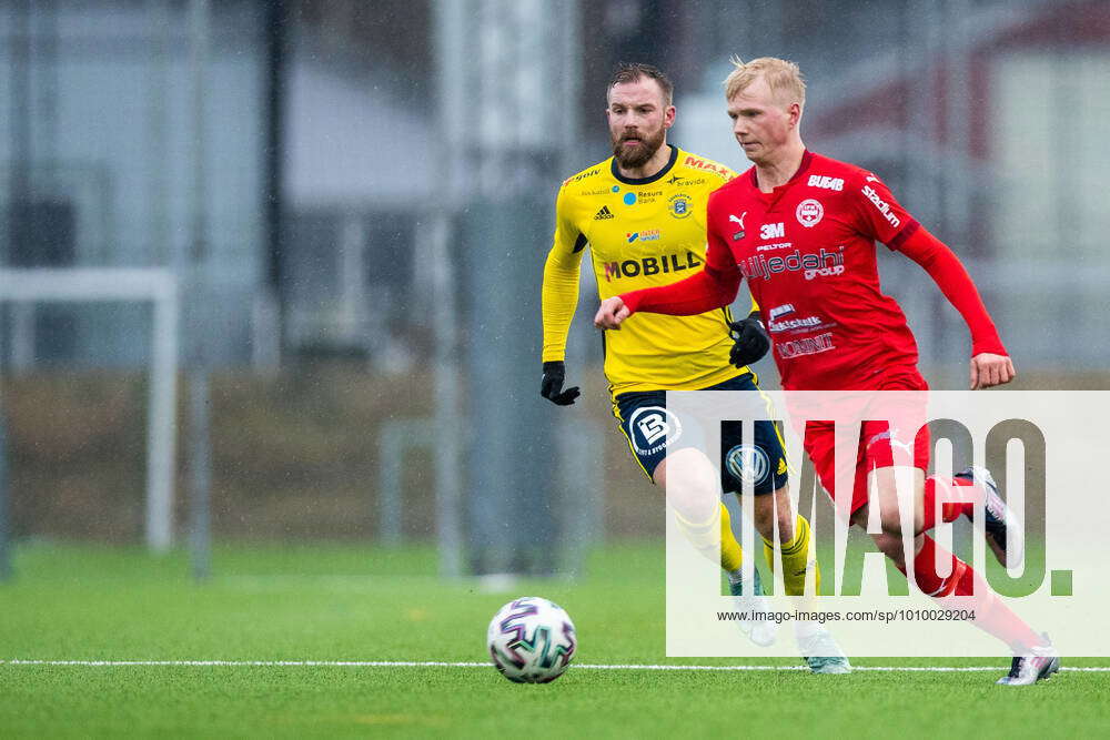 220220 Ängelholms Emil Aberg and Värnamos Felix Wennergrund during the ...
