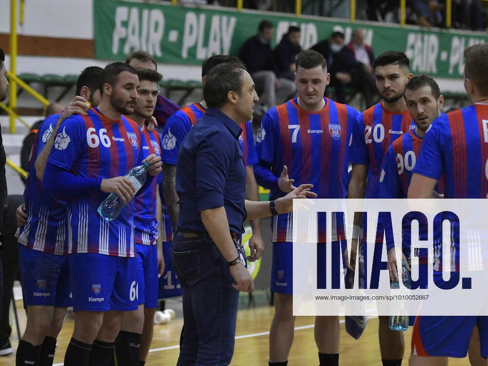 Steaua handball players Milan Popovic, Gabriel Sebastian Burlacu ...
