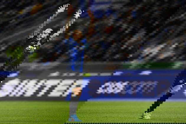 FC Internazionale v US Sassuolo - Serie A Federico Dimarco of FC Internazionale gestures during the
