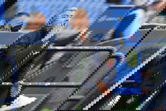 Getafe CF s second coach David Garcia Cubillo during La Liga match. October