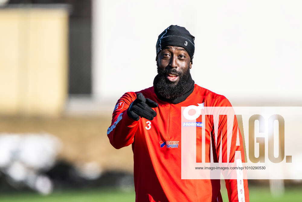 220302 Ronald Mukiibi during a training session with Degerfors on March ...