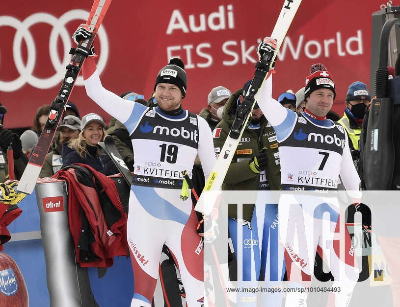 Alpin Worldcup Downhil Men Kvitfjell Nils Hintermann und Beat Feuz ...