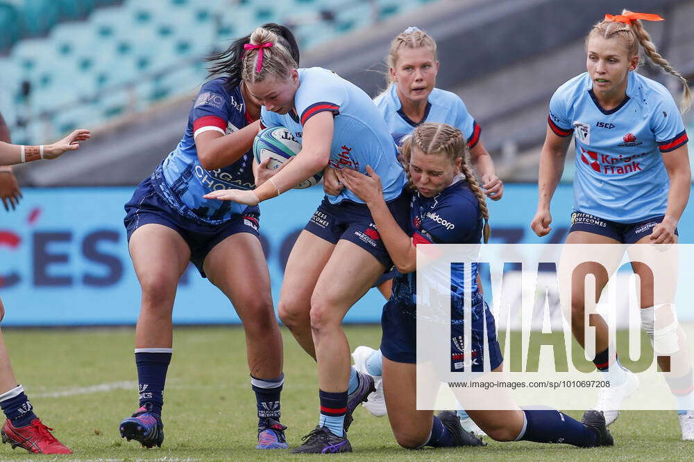 SUPER W WARATAHS REBELS, Layne Morgan of the Waratahs in possession ...