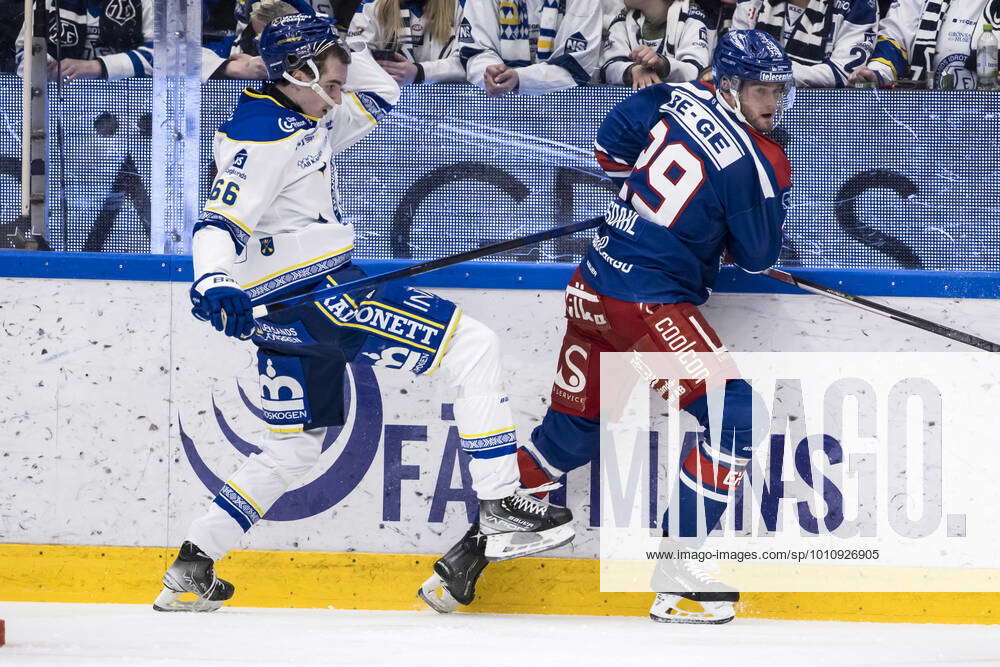 220328 Leksands Nils Aman and Oskarshamns Kim Rosdahl during the round ...