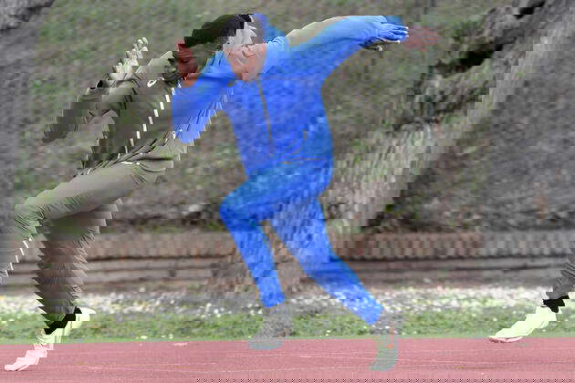 Italian track and field sprinter Chituru Ali during a training of the ...