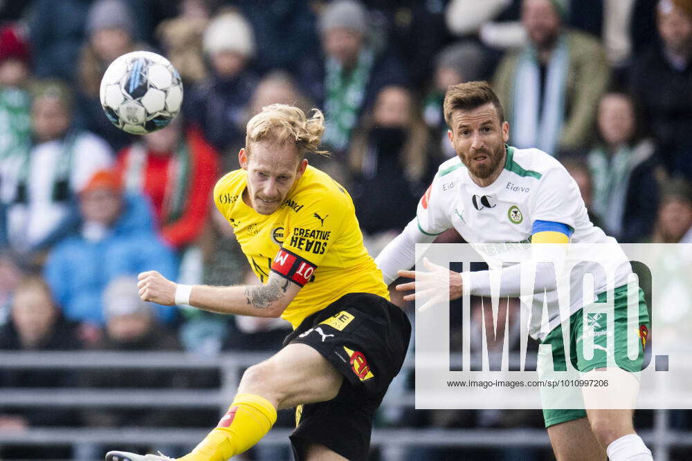 Colin Rösler of Lillestrom and Julian Fletcher Dunn of HamKam during ...