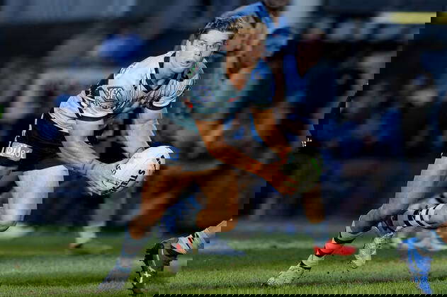 NRL SHARKS TIGERS, Blake Brailey of the Sharks looks to pass the ball ...