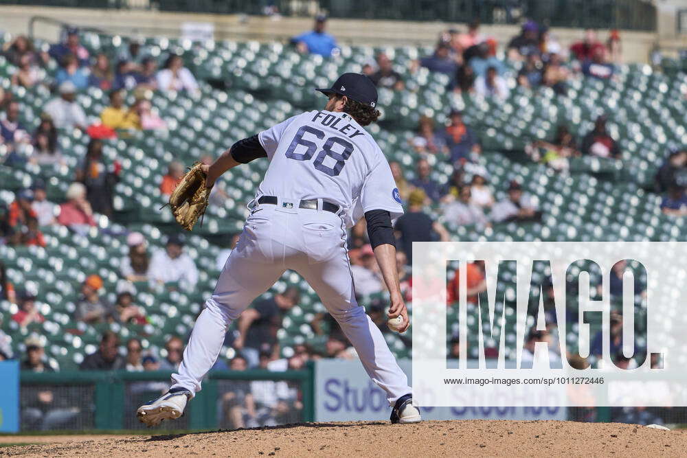 April 12 2022: Detroit pitcher Jacob Foley (68) throws a pitch during ...