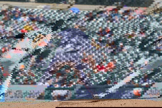 April 12 2022: Detroit pitcher Jacob Foley throws a pitch during the ...