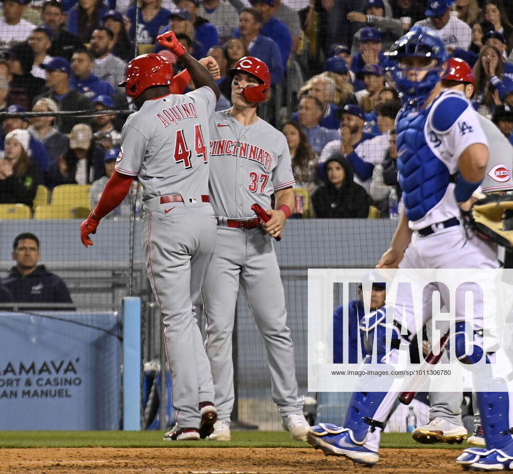 Cincinnati Reds Brandon Drury celebrates with teammate Tyler Stephenson ...