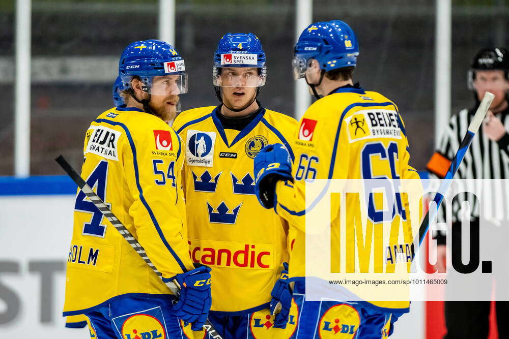 220421 Anton Lindholm, Carl Johan Lerby and Nils Aman of Sweden during ...