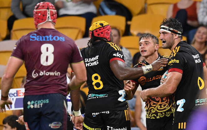 SUPER RUGBY REDS CHIEFS, Cortez Ratima of the Chiefs in action during ...