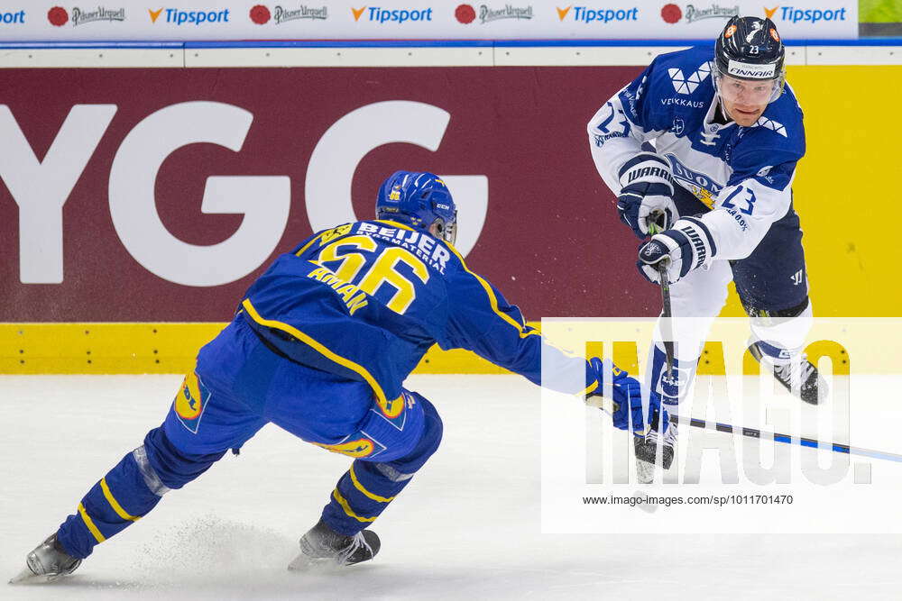 L-R Nils Aman (SWE), Markus Nenonen (FIN) in action during the Euro ...