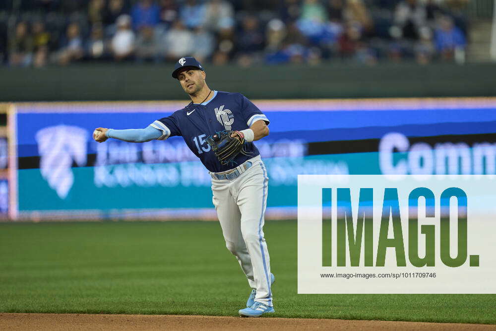 April 30 2022: Kansas City second baseman Whit Merrifield (15) makes a ...