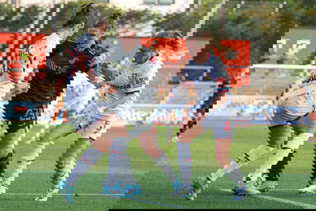 Leverkusen, Germany, 06 05 2022 Lara Marti Bayer 04 Leverkusen , Karolina Lea Vilhjalmsdottir FC