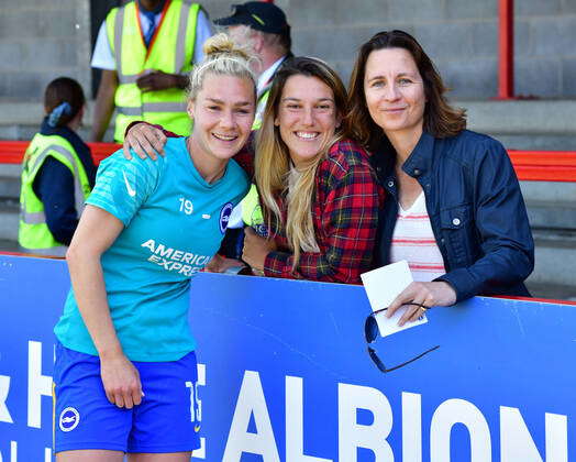 Emily Simpkins of Brighton and Hove Albion gives a thumbs up to the ...
