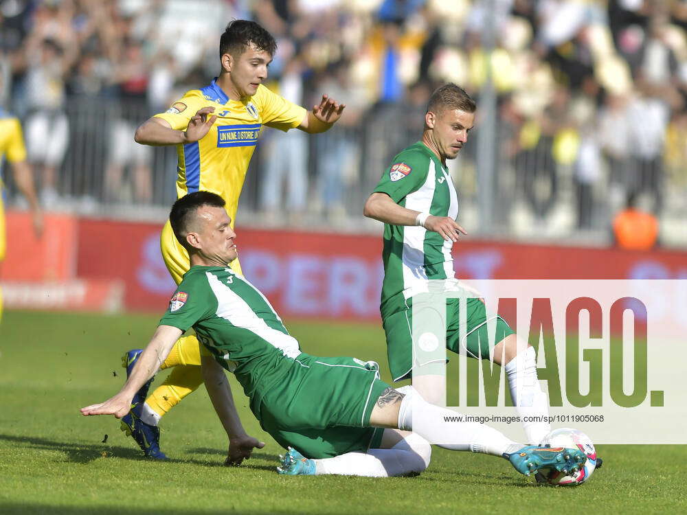 Mario George Bratu, Andrei Marc and Nini Popescu in the football match ...