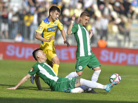 Mario George Bratu, Andrei Marc and Nini Popescu in the football match ...