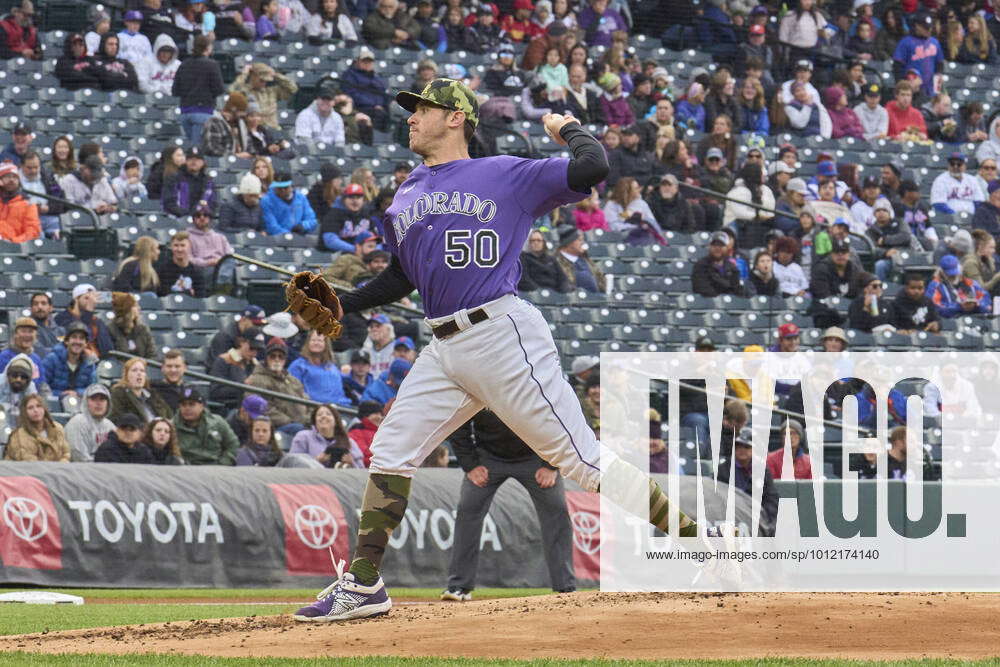 May 21 2022: Colorado pitcher Ty Blach (50) throws a pitch during the ...