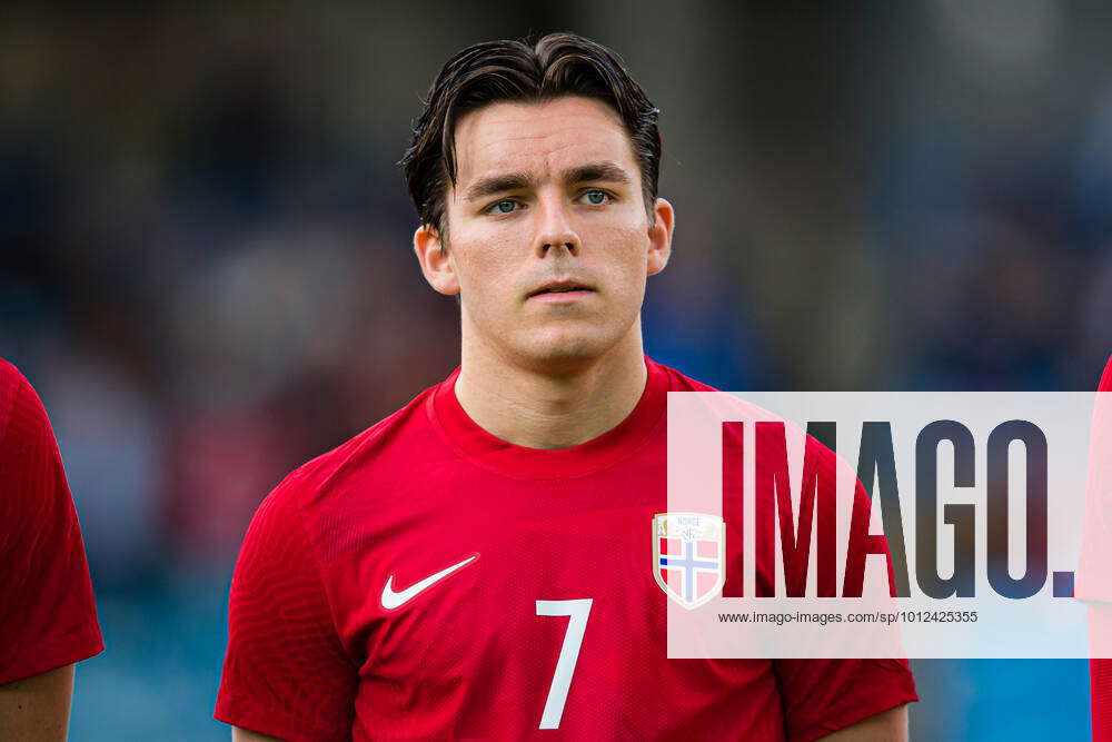 220603 Hugo Vegard Vetlesen of Norway ahead of the UEFA European Under ...