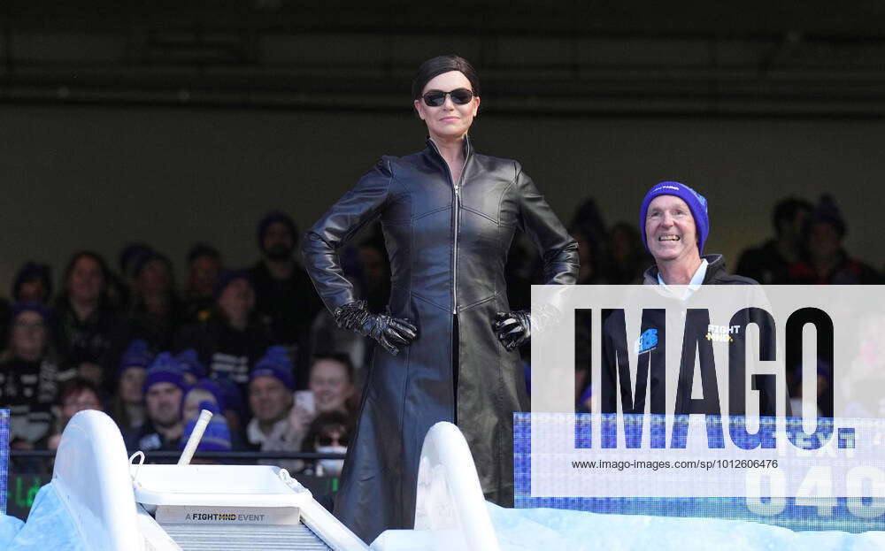 AFL MAGPIES DEMONS, Bec Maddern goes down the Freeze MND slide during ...