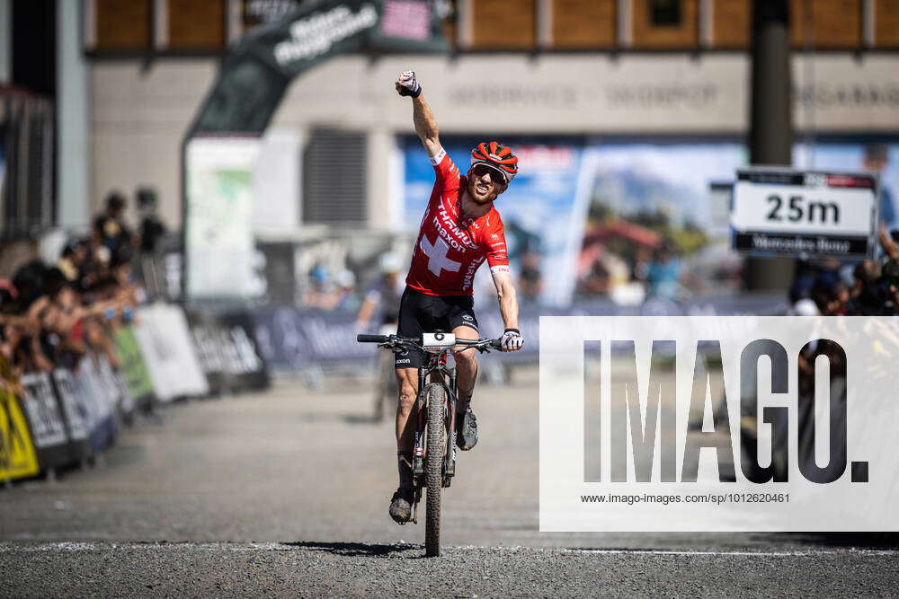 Mathias Fluckiger of Switzerland celebrates after winning the World Cup ...