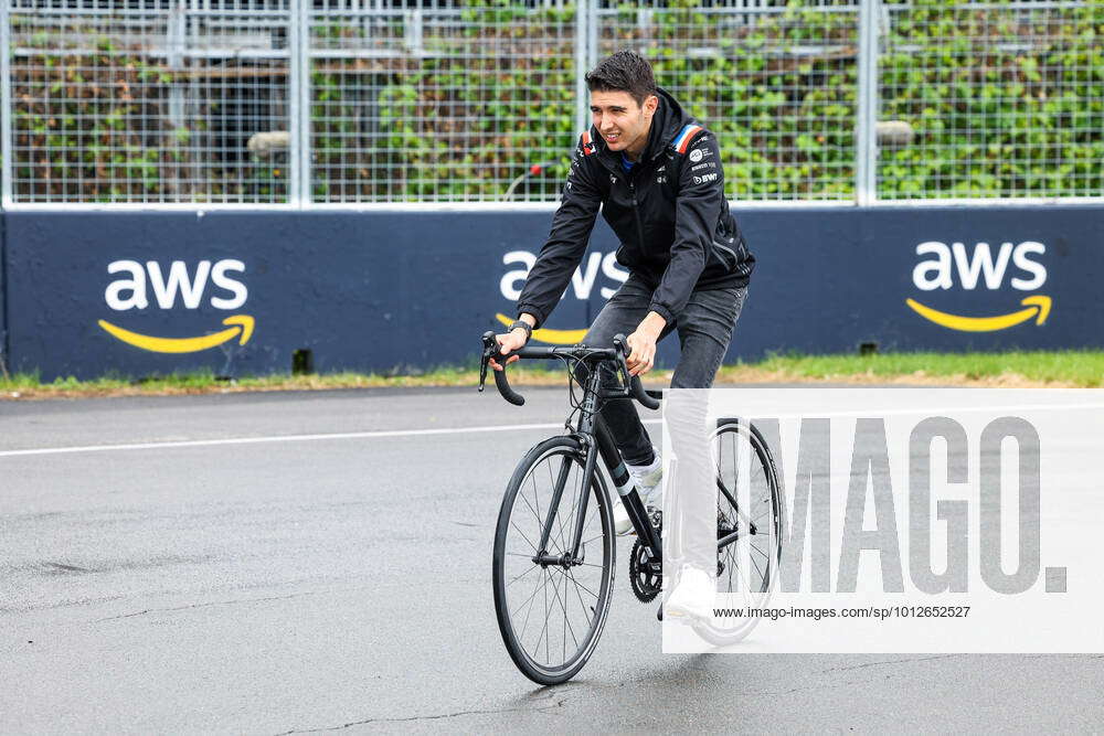 OCON Esteban (fra), Alpine F1 Team A522, portrait riding bicycle during ...