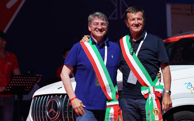 Photo Spada LaPressejune 18, 2022 Brescia, ItaliSport 1000 Miglia 2022 arriving nella foto: mayors