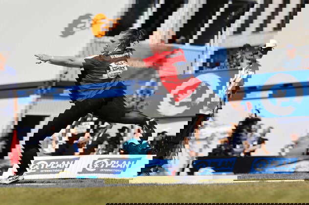 Jule Steuer at the sports event The Finals Berlin 2022 with the ...