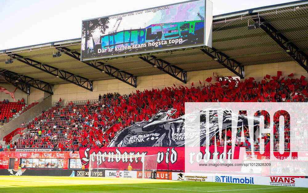 220702 Helsingborgs supporters with tifo before the football match in ...