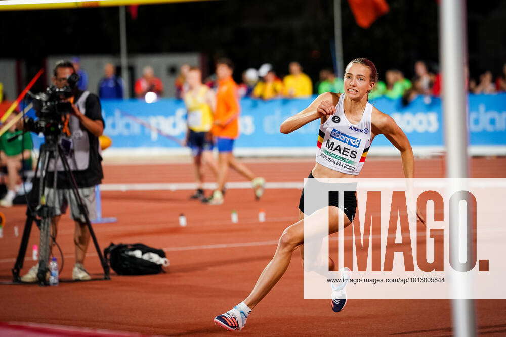 Belgian Merel Maes pictured in action during the high jump event, at ...