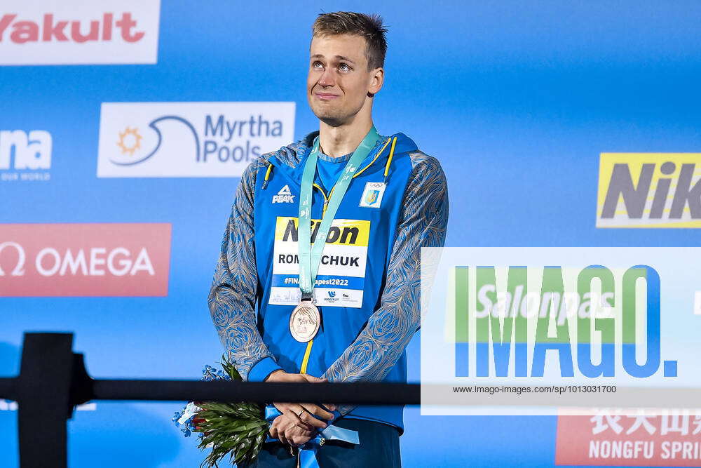 Mykhailo Romanchuk of Ukraine cries after compete in the 800m Freestyle ...