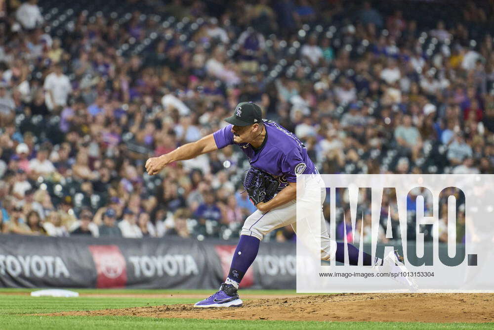 July 12 2022: Colorado pitcher Robert Stephenson (29) throws a pitch ...