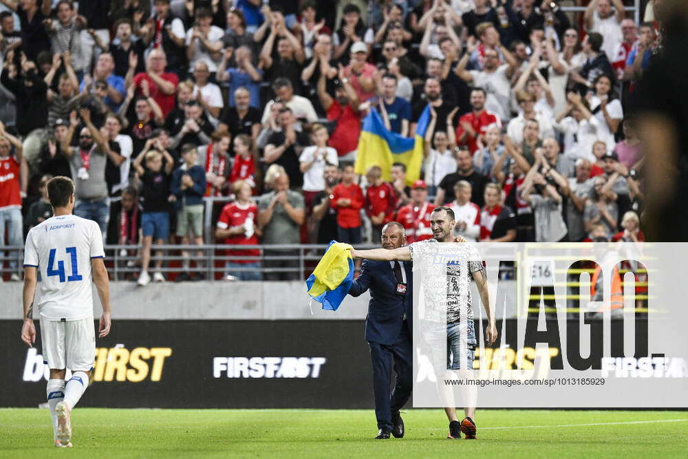 Ukrainian streaker invades the pitch after a friendly soccer game ...