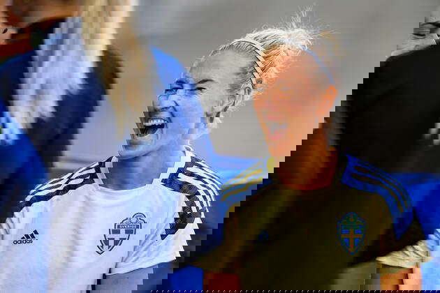 Emma Kullberg of the Swedish womens national football team at a ...