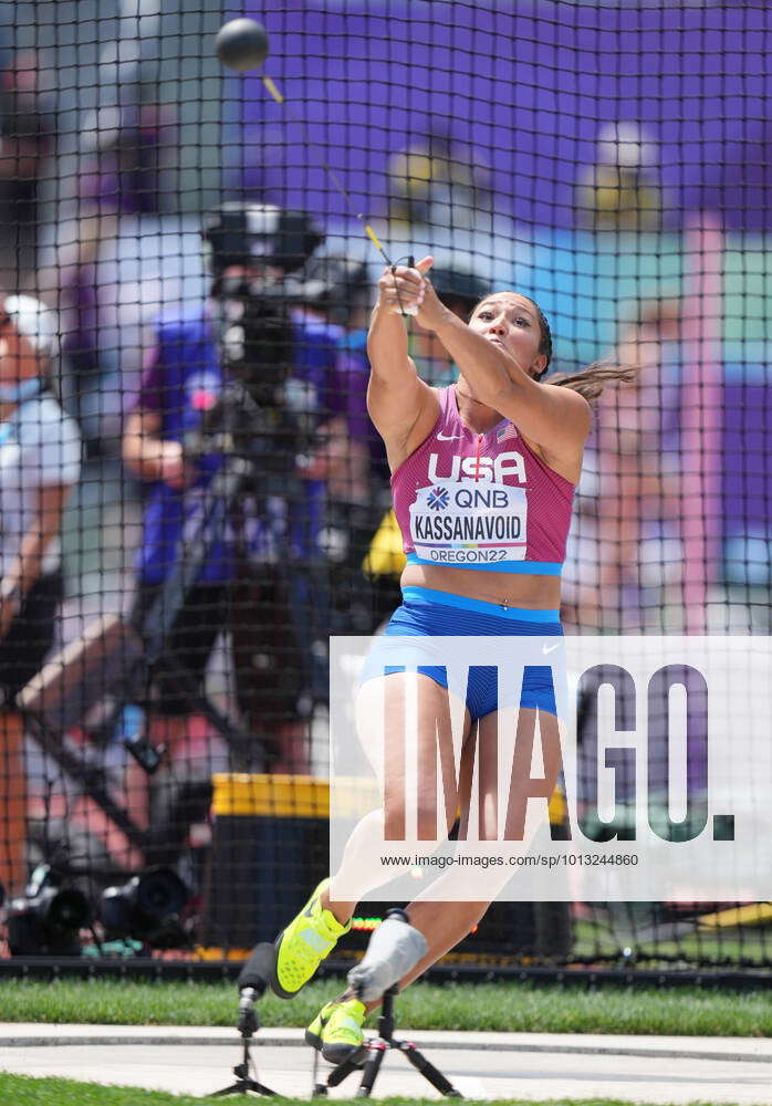 (220718) -- EUGENE, July 18, 2022 -- Janee Kassanavoid of the United ...