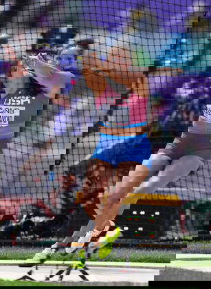 EUGENE, Janee Kassanavoid of the United States competes during the ...