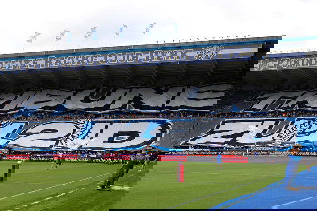 Tifo Tribune Zuid, fans of KRC Genk, in the home game against Standard ...