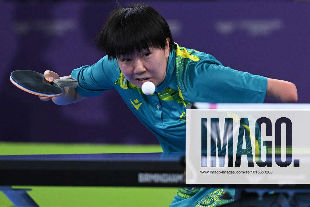 COM22 Table tennis, Tischtennis Qian Yang of Australia in action ...